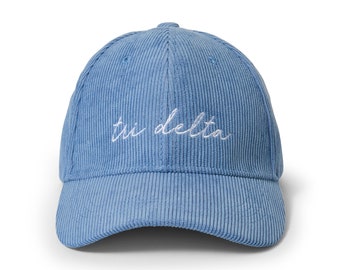 Delta Delta Delta Handwriting Script Sorority Baseball Cap Custom Color ...