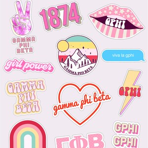 Gamma Phi Beta Girl Power Sticker Sheet | Etsy