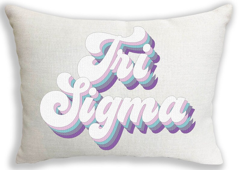 Tri Sigma Pillows script or Retro | Etsy