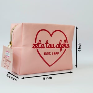 Alpha Phi Pink & Red Makeup Bag - Etsy