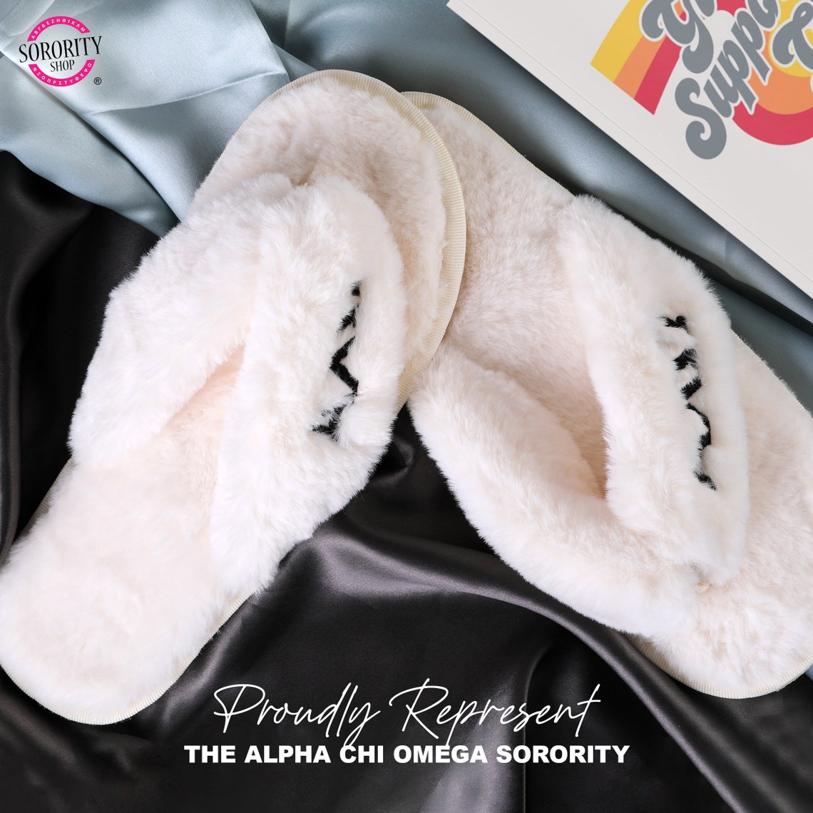 Kappa Alpha Theta Faux Fur Slippers - Etsy