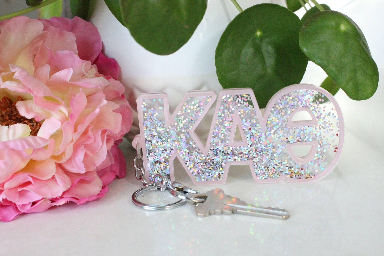 Kappa Alpha Theta Glitter Keychain - Etsy