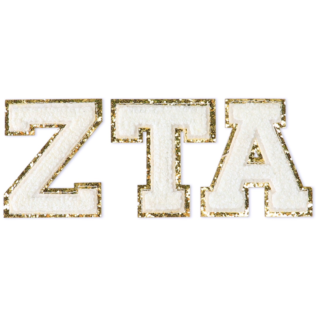 Zeta Tau Alpha Sorority Chenille Letter Stickers Stick on Set of Greek ...