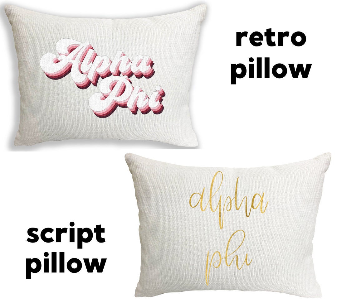 Alpha Phi Pillows script or Retro - Etsy