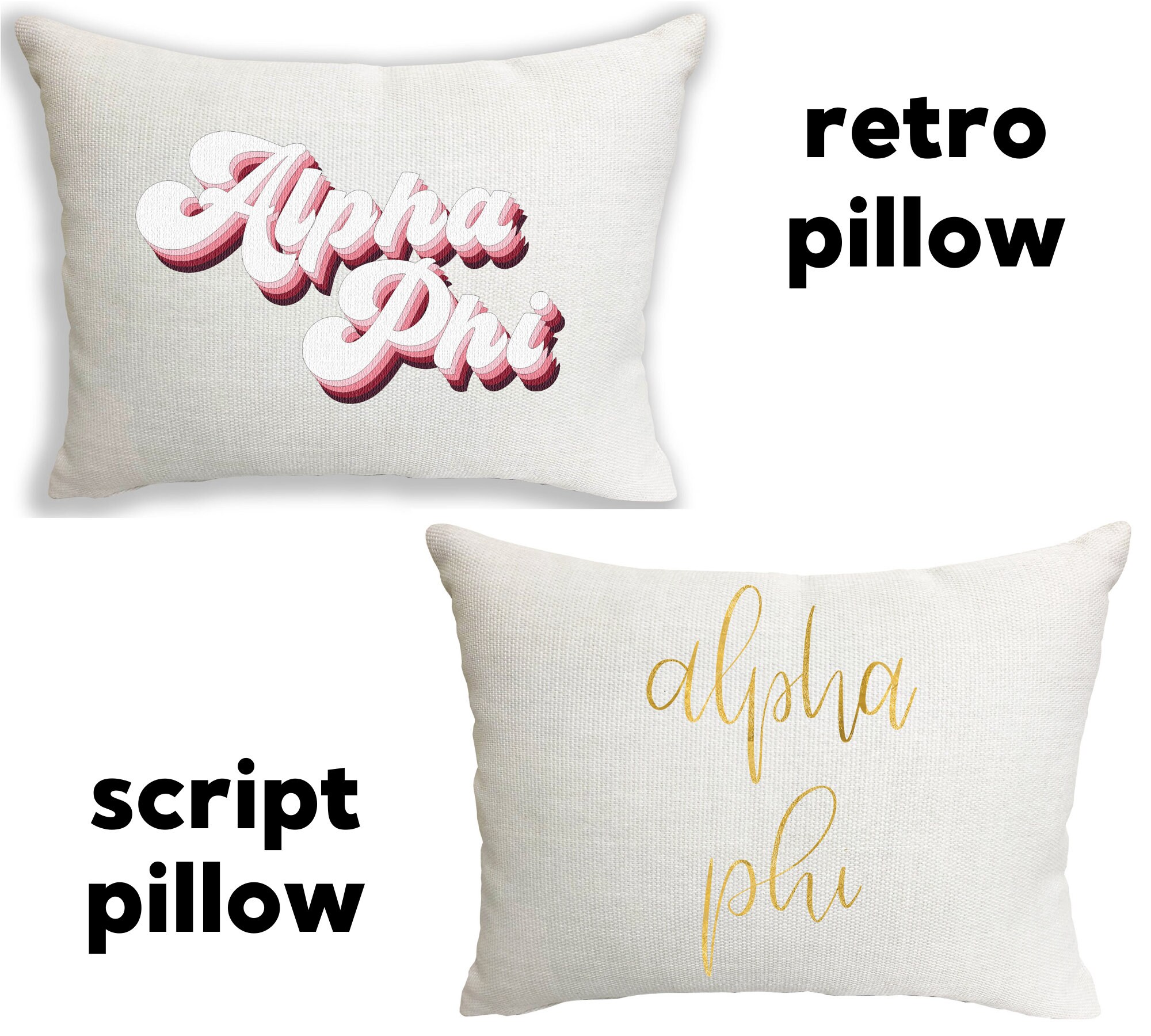 Alpha Phi Pillows Script or Retro | Etsy