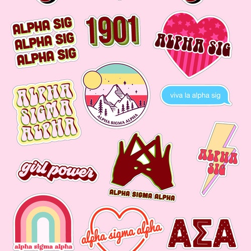 Alpha Sigma Alpha Love Sticker Sheet - Etsy