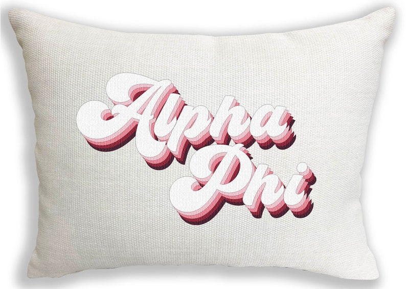 Alpha Phi Pillows script or Retro - Etsy