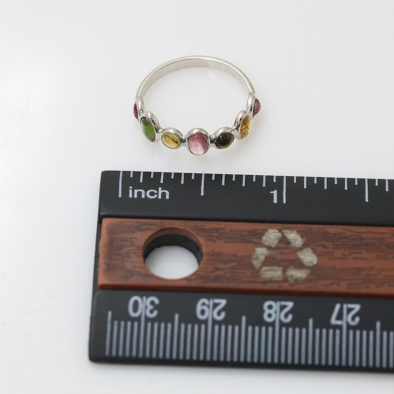 Tourmaline Sterling Silver Stacking Ring, October Birthstone Jewelry - Etsy