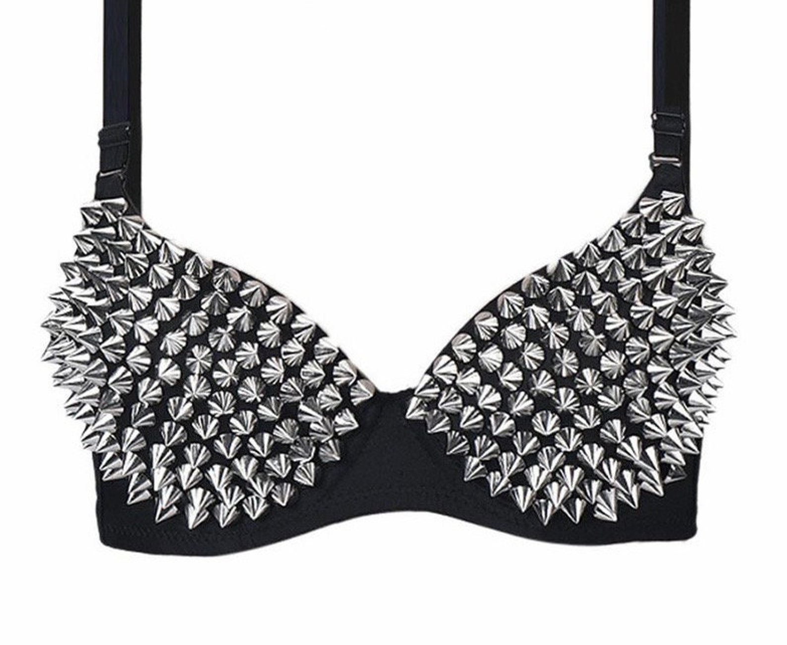 Dominatrix Metal studded spike bra 30B to 36B Club wear | Etsy
