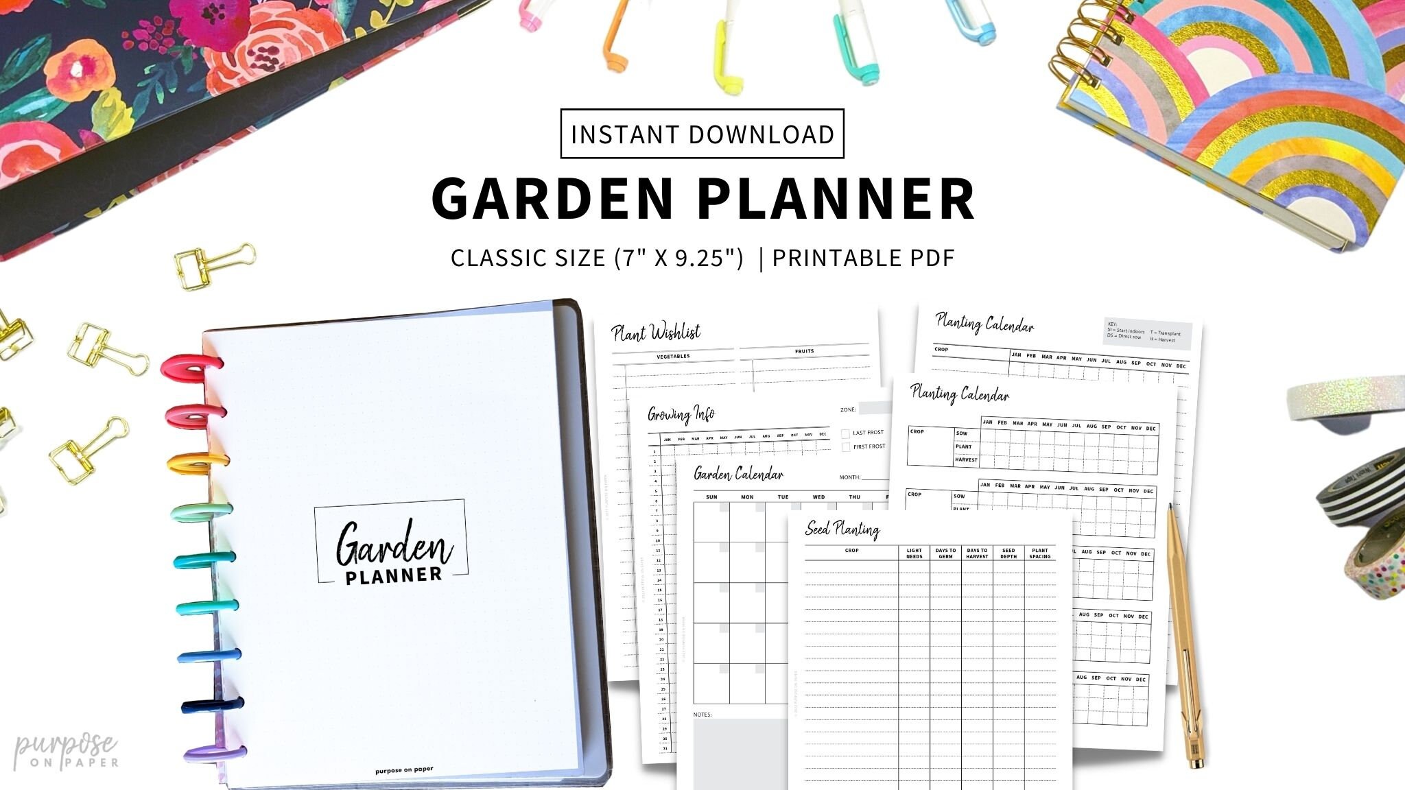 Garden Planner Classic Size Printable, Gardening Log, Garden Journal ...