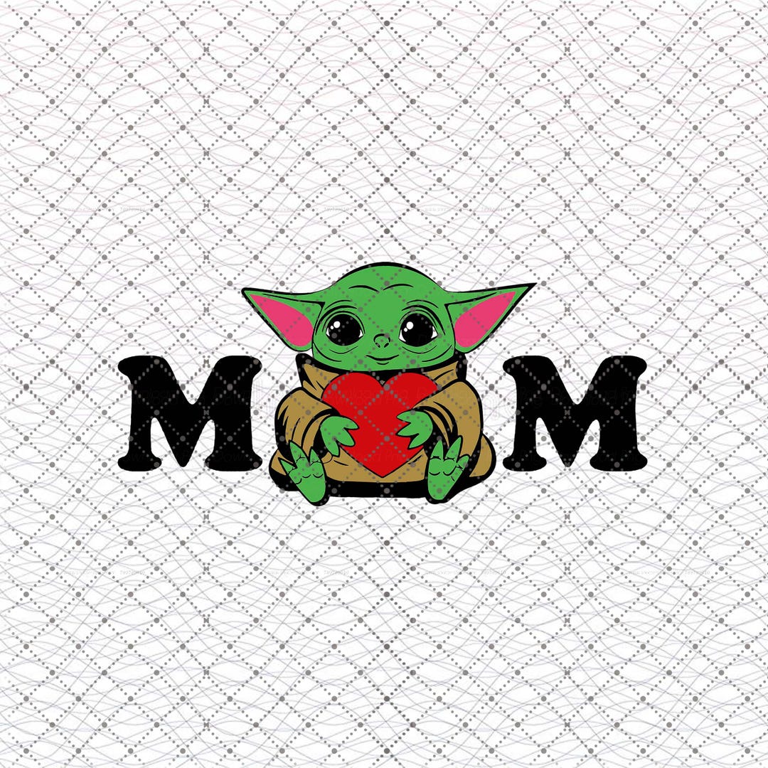 Love Mom Baby Yoda PNG, Mothers Day PNG, Baby Yoda Png, Star Wars Png ...