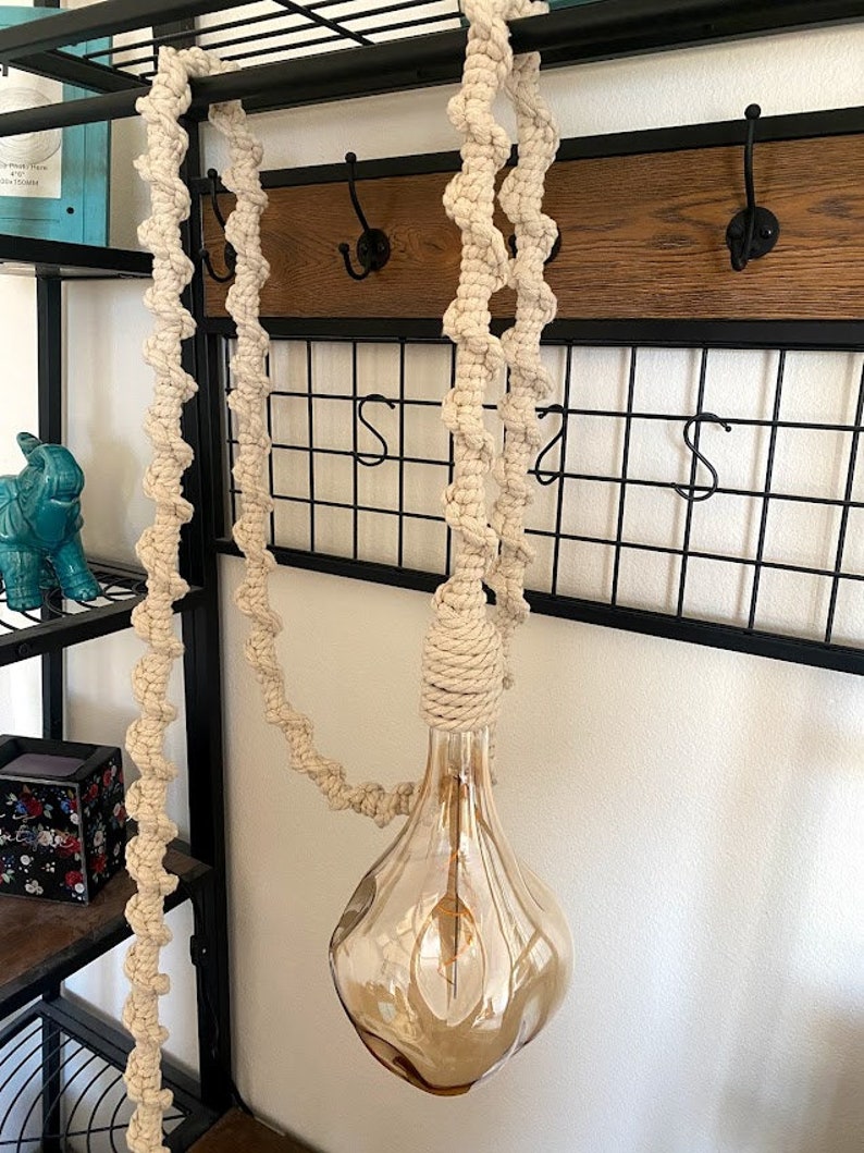 15 Ft. Macrame Hanging Rope Light - Etsy