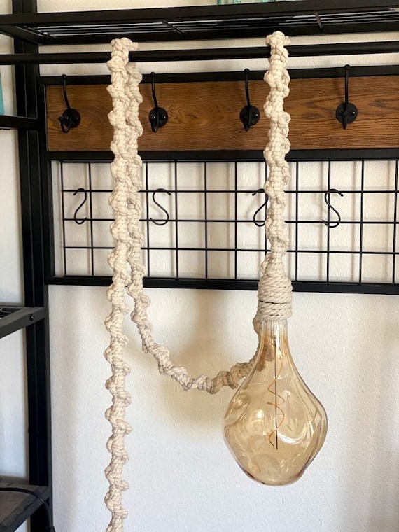 15 Ft. Macrame Hanging Rope Light - Etsy
