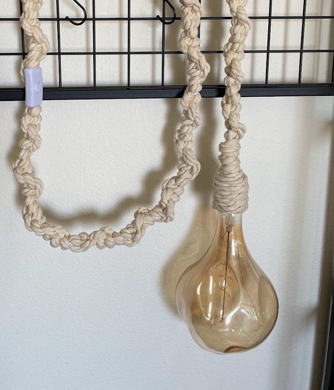 8 Ft. Macrame Hanging Rope Light - Etsy
