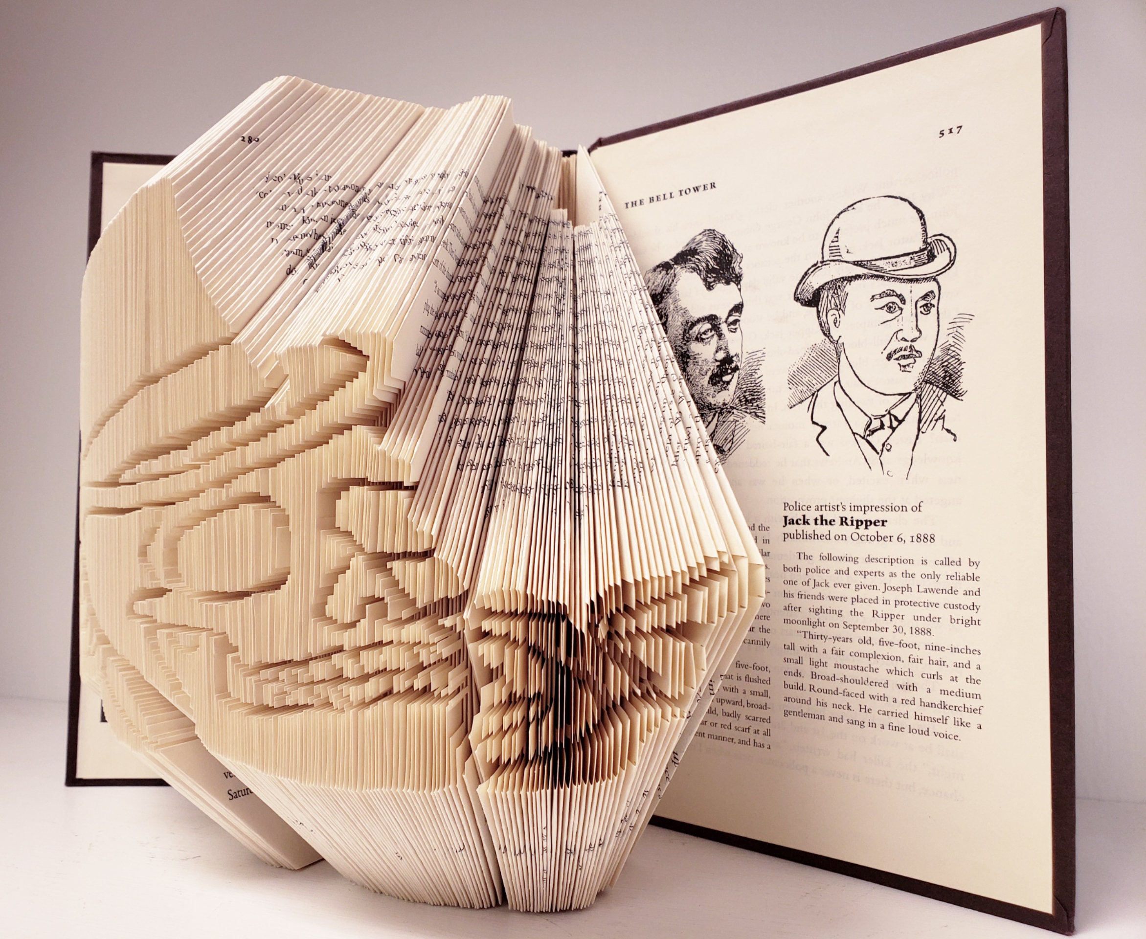 Jack the Ripper / Skull / Roses / Top Hat / Folded Book Art - Etsy