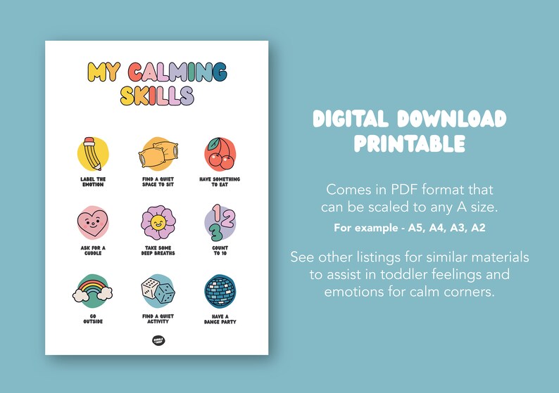 My Calming Skills Poster | Coping Techniques for Toddler Feelings Calm ...