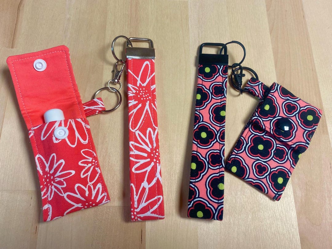 Chapstick/lip Balm Holder & Key Ring Wristlet Combo. - Etsy