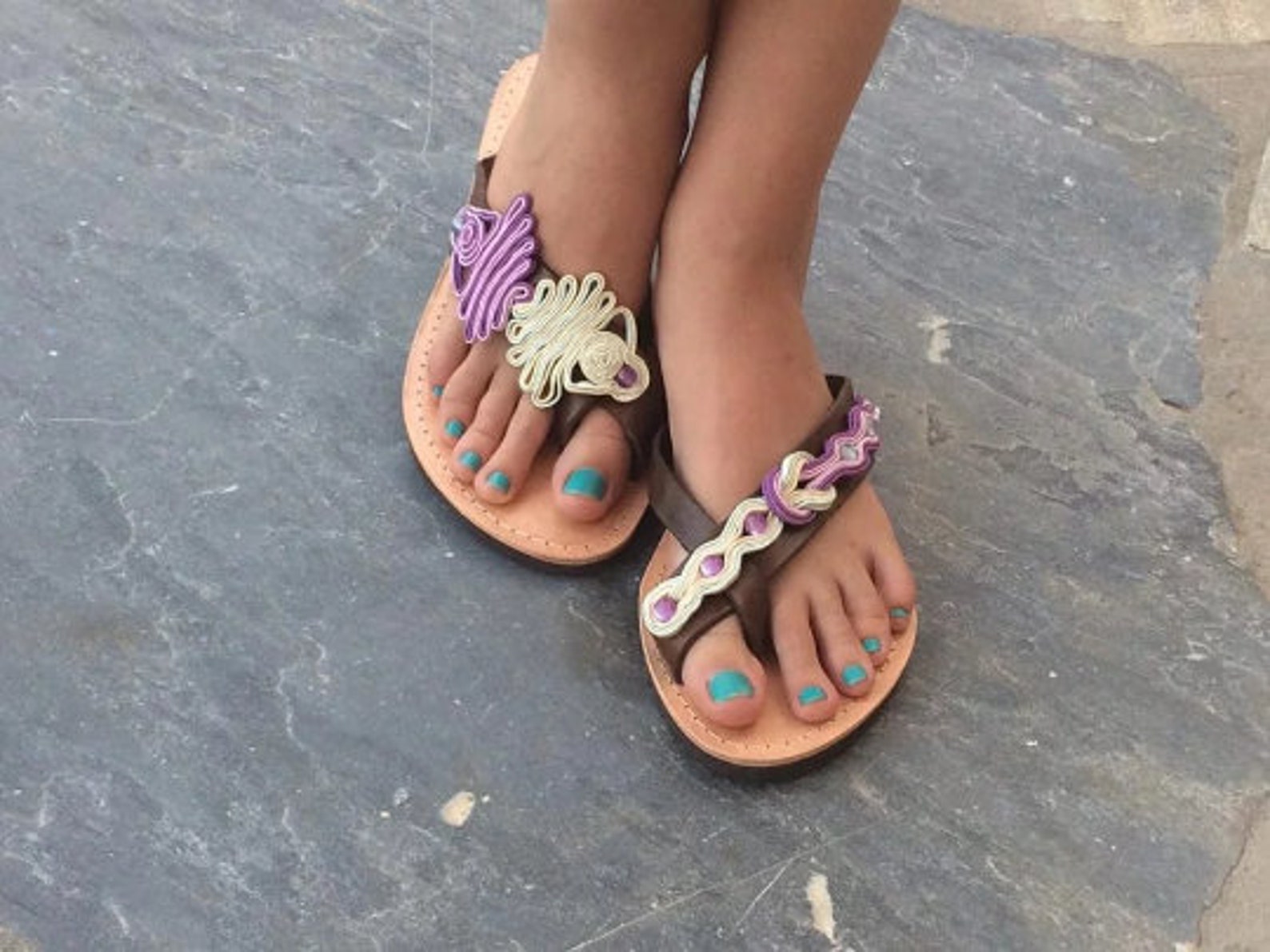 Greek Sandal Decorated Sandals Women's Sandals - Etsy