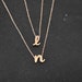 Cursive Small Letter Necklace Tiny Rose Gold Initial - Etsy