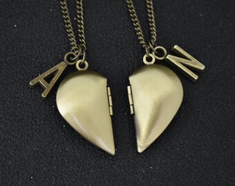 Half Heart Locket Necklace | Etsy