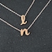 Cursive Small Letter Necklace Tiny Rose Gold Initial - Etsy