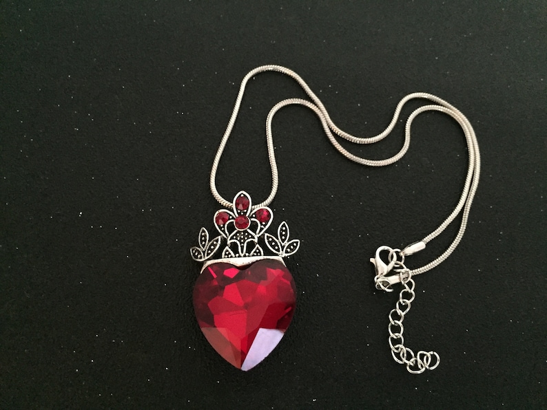 Large Evie Red Heart Crown Necklace Evie Descendants Etsy