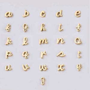 Cursive Small Letter Necklace Tiny Rose Gold Initial - Etsy