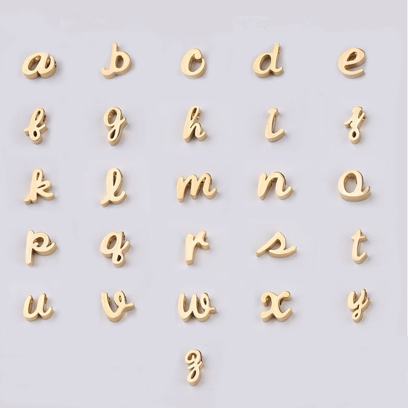 Bridesmaids Necklace Gift Cursive Tiny Lower Case Letter - Etsy