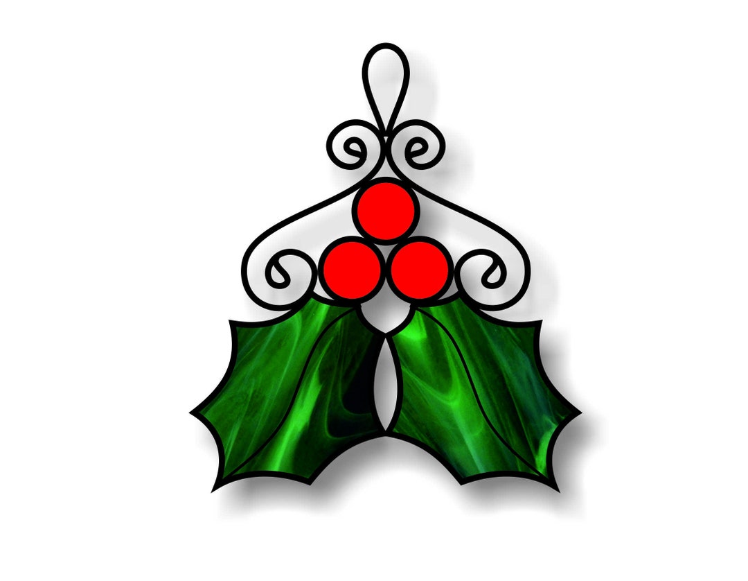 Christmas Holly Leaves Stained Glass Digital Pattern - Etsy
