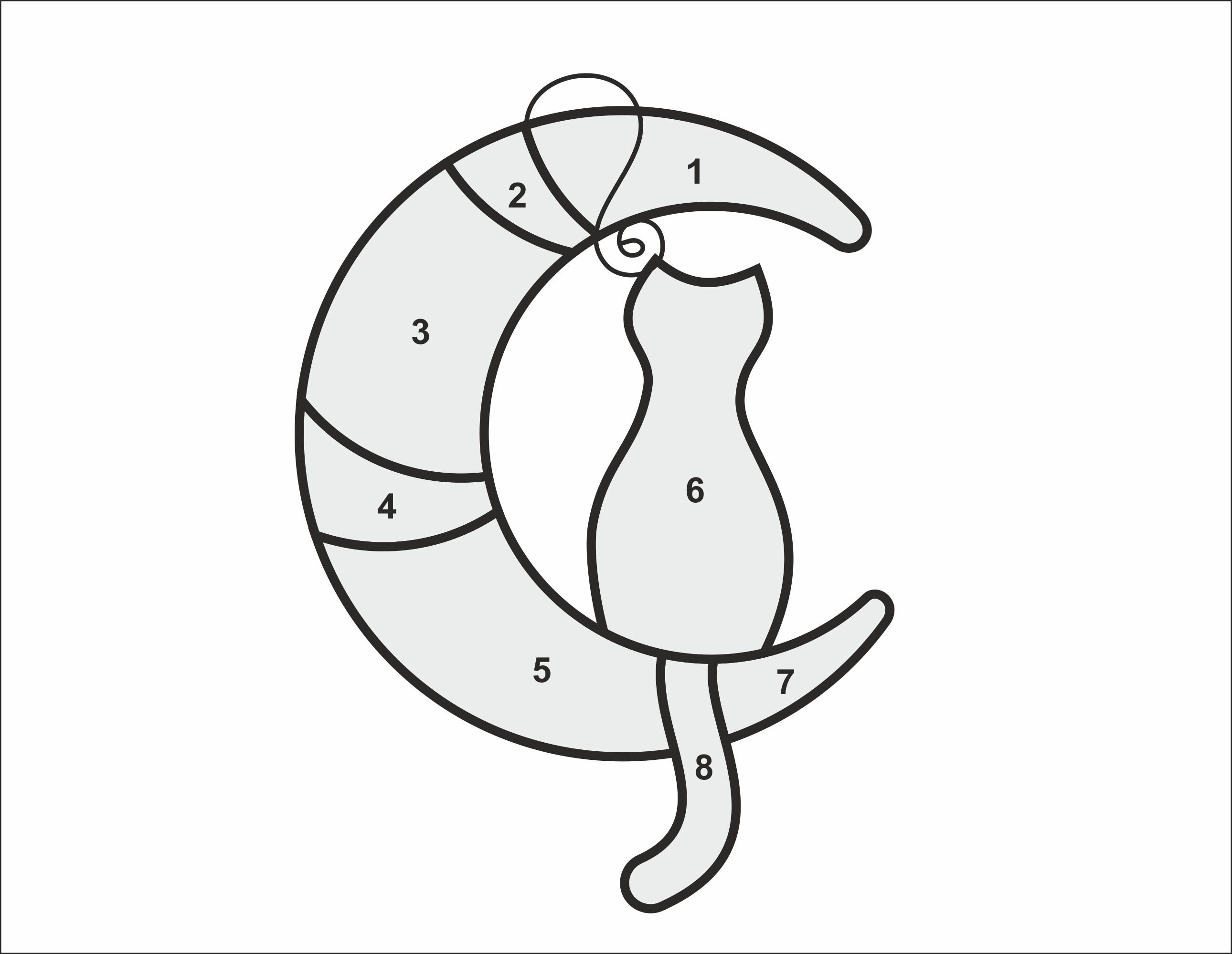 Cat on Moon Suncatcher Pattern, Digital PDF File, Window Hangings ...