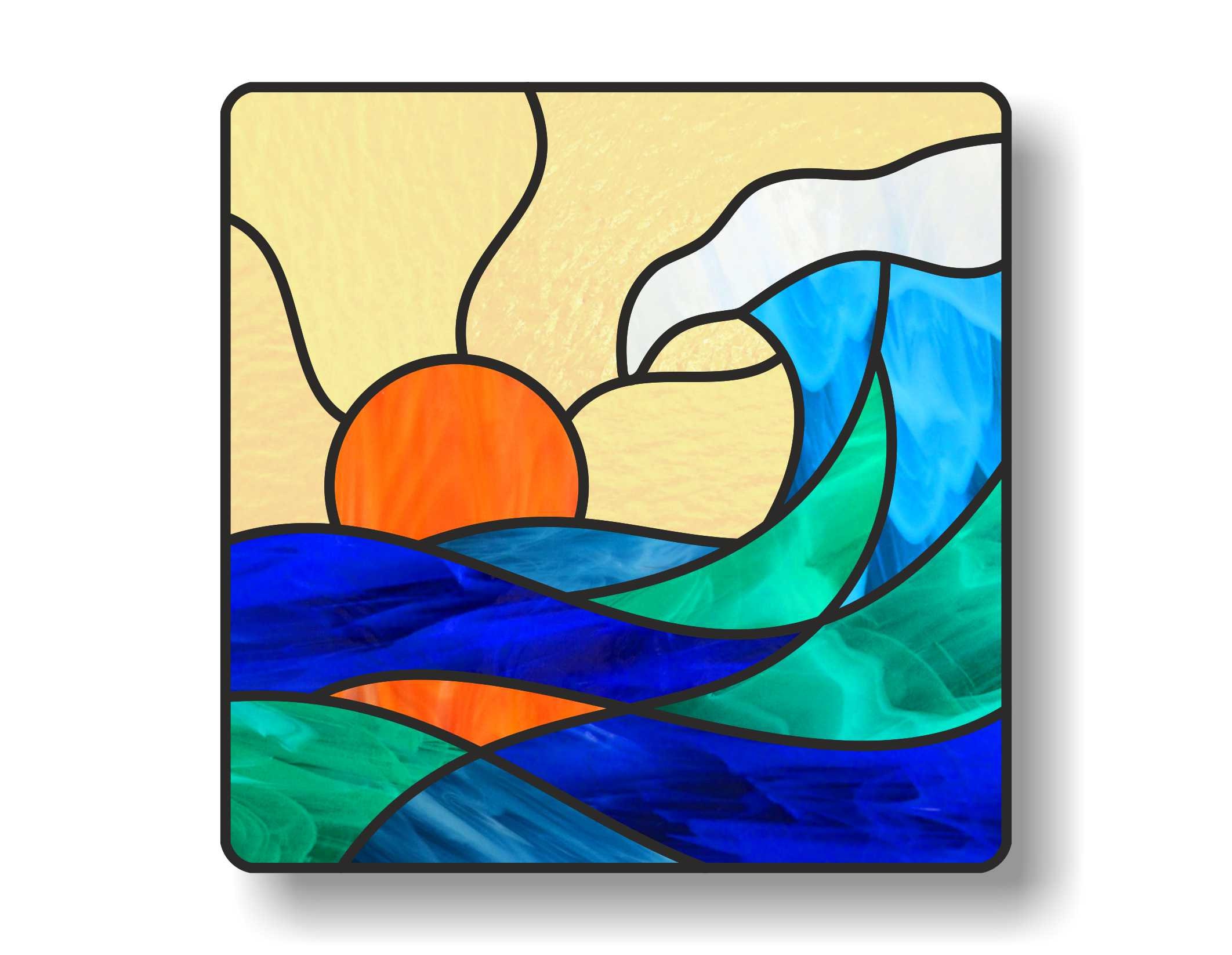 Stained Glass Sunset Pattern, Digital PDF File Download, Hobby License, Printable Patterns - Etsy