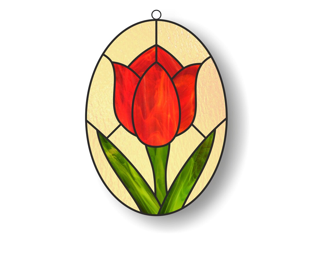 Tulip Stained Glass Pattern: Spring Flower Design (PDF, SVG) - Etsy
