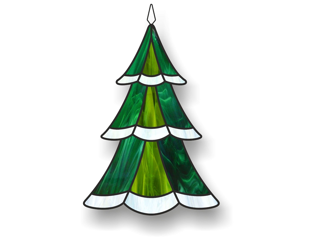 Stained Glass Christmas Tree Ornament Digital Pattern, PDF Download ...
