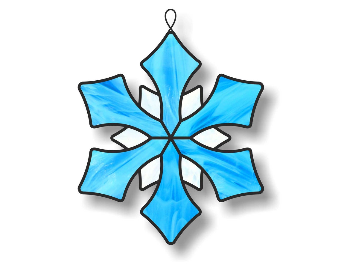 Pattern Christmas Snowflake Stained Glass, PDF Download, Holiday ...