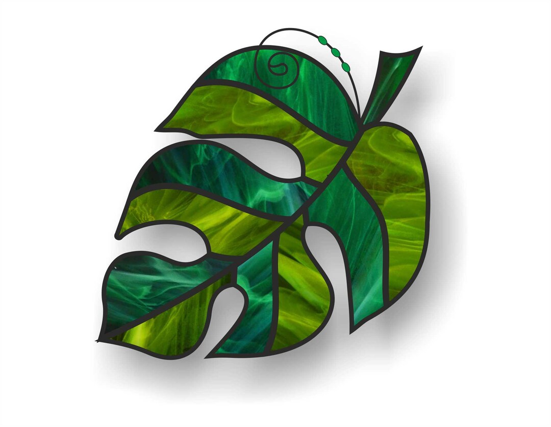 Monstera Leaf Stained Glass Pattern (digital PDF) - Etsy
