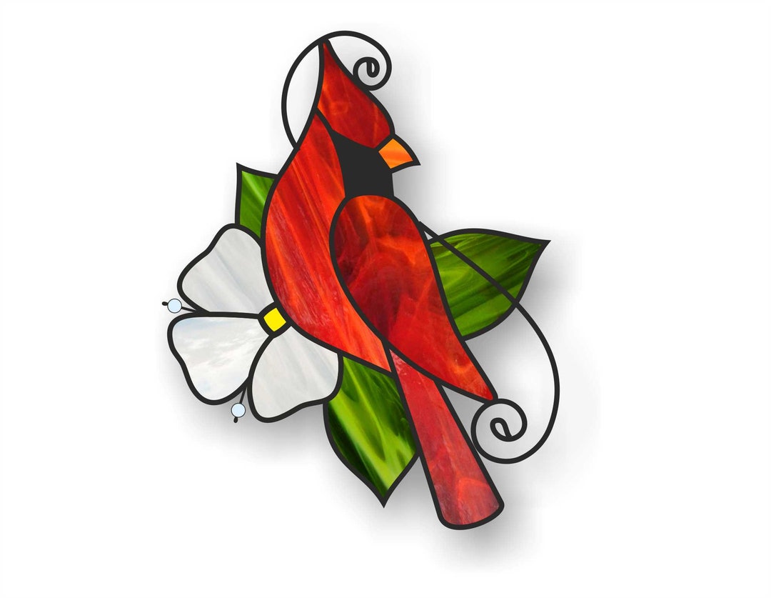 Red Cardinal Stained Glass Pattern: Printable PDF, SVG File (digital ...