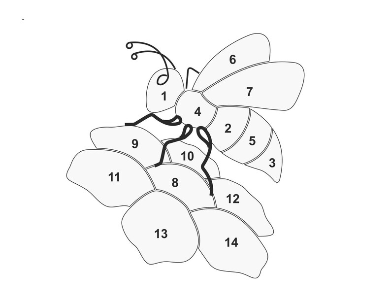 Stained Glass Bee With Flower Digital Pattern, PDF File, Hobby License ...