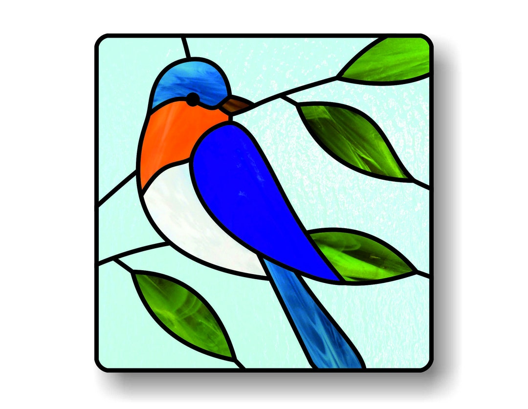 Stained Glass Patterns, Bluebird Suncatcher Pattern, Digital PDF File ...