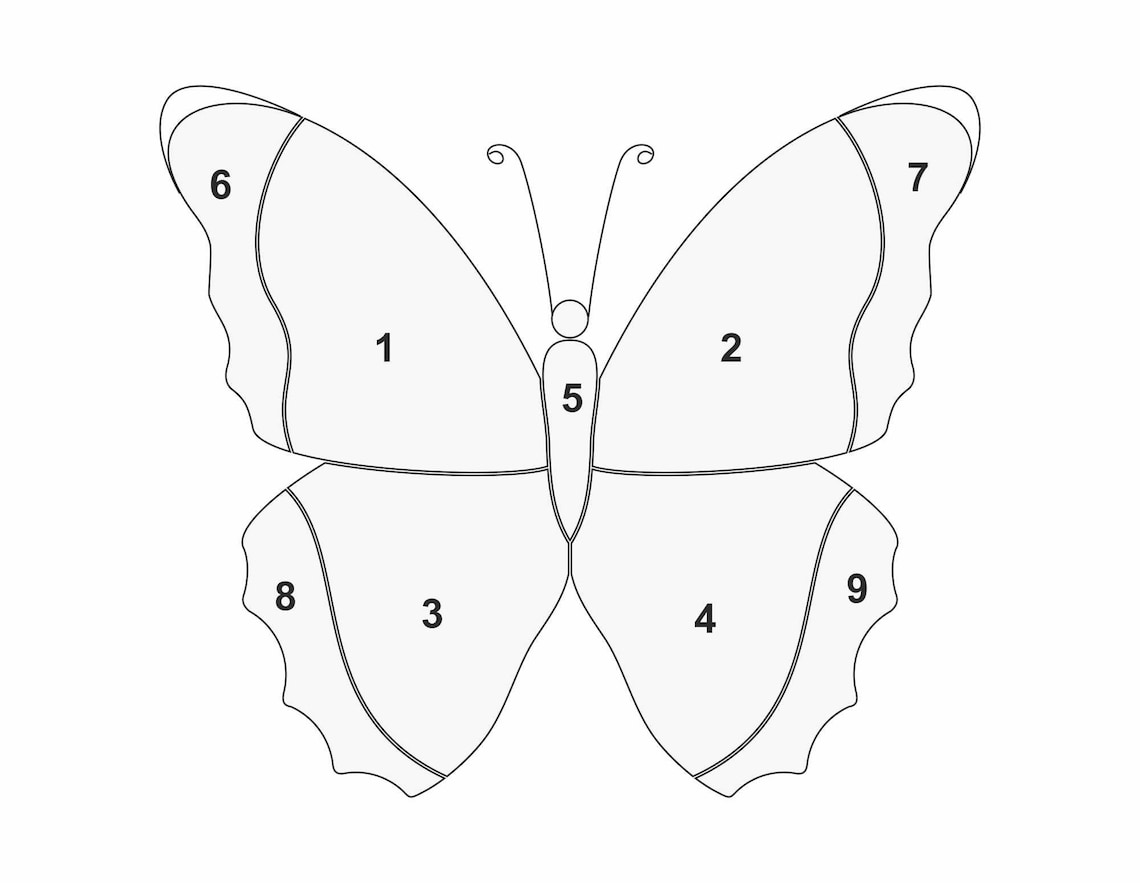 Butterfly Stained Glass Digital Pattern, Printable Digital PDF File ...