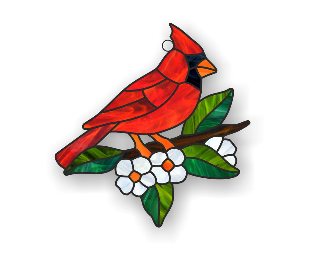 Cardinal Stained Glass Pattern: PDF, SVG, Cricut File (digital Download ...