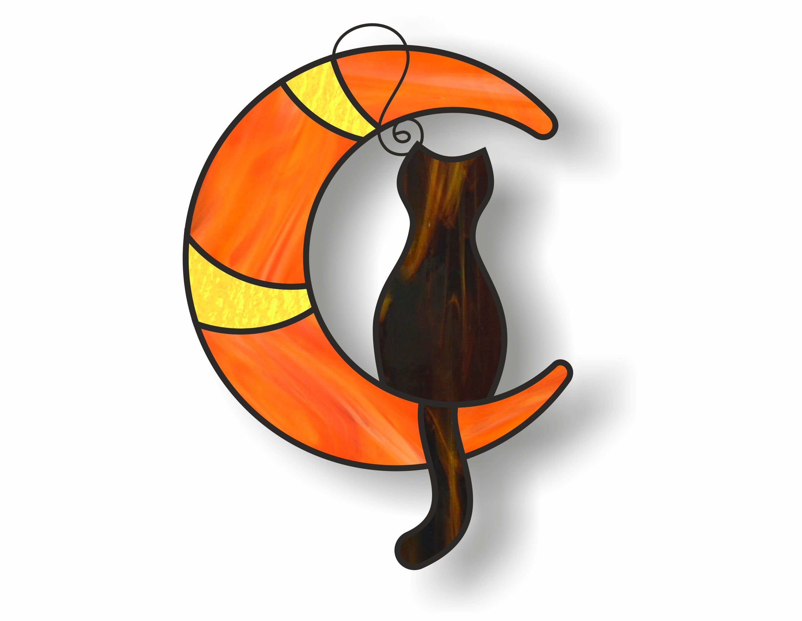 Cat on Moon Suncatcher Pattern, Digital PDF File, Window Hangings ...