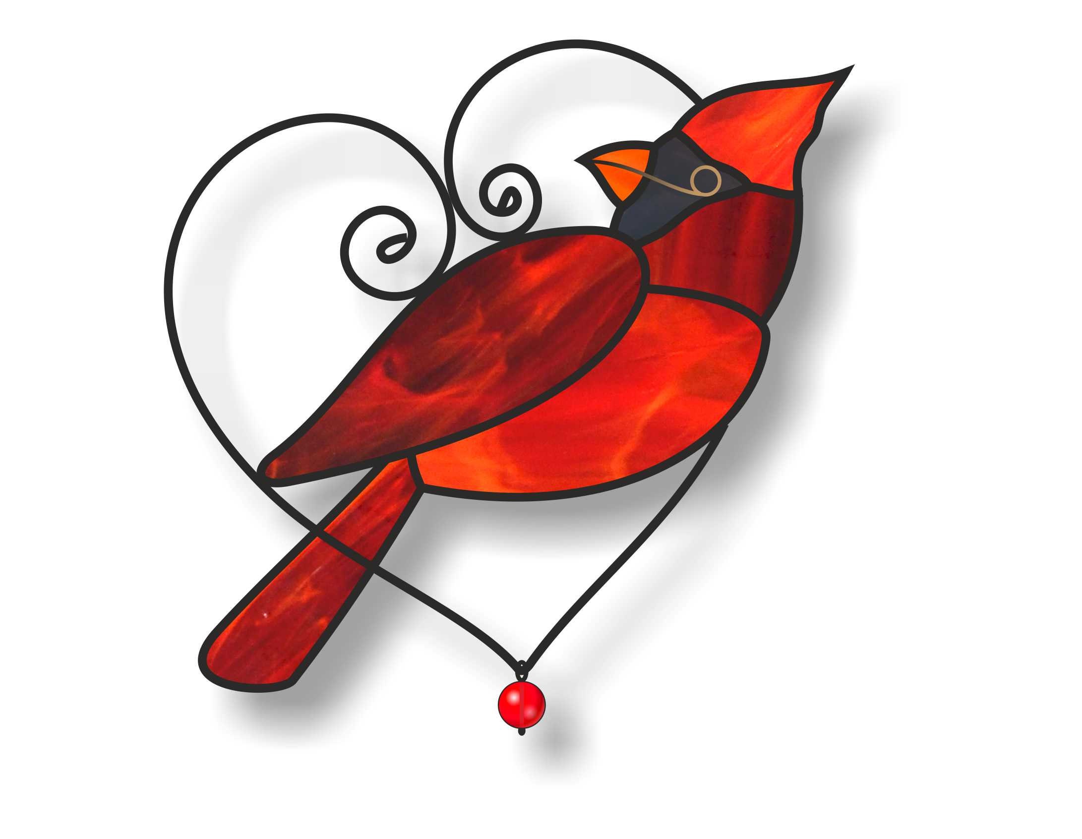 Stained Glass Christmas Cardinal Digital Pattern, Digital PDF, Hobby ...