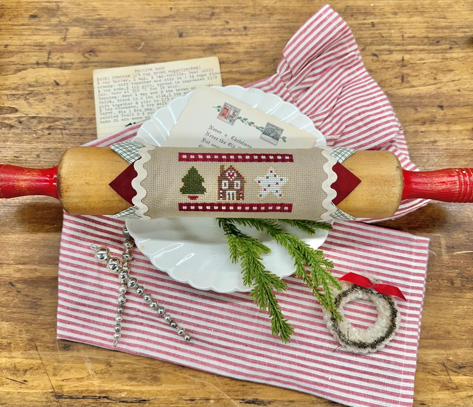 Gingerbread Rolling Pin Cross Stitch Pattern - Etsy