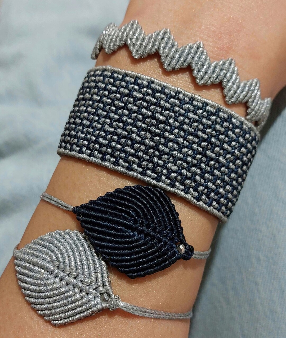 Macrame Leaf Bracelet - Etsy