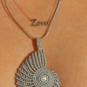 Macrame Seashell Necklace With Pearl, Macrame Shell, Macrame Necklases ...