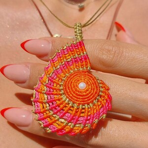 Macrame Seashell Necklace With Pearl, Macrame Shell, Macrame Necklases ...