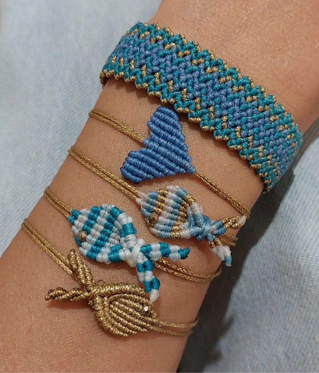 Macrame Summer Bracelets, Macrame Fish Bracelet, Macrame Heart Bracelet ...