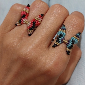 Macrame Butterfly Rings, Macrame Ring, Macrame Rings, Macrame Butterfly, Handmade Macrame Rings ...