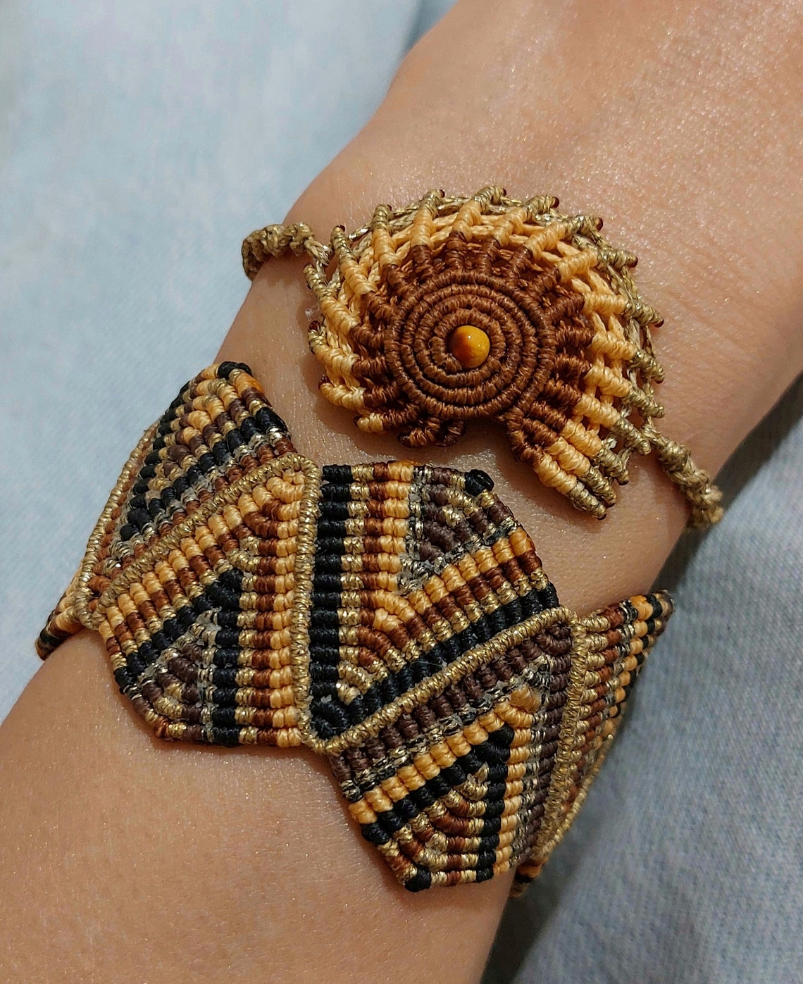 Boho Macrame Bracelets, Macrame Seashell Bracelet, Macrame Bracelet Set, Handmade Macrame ...