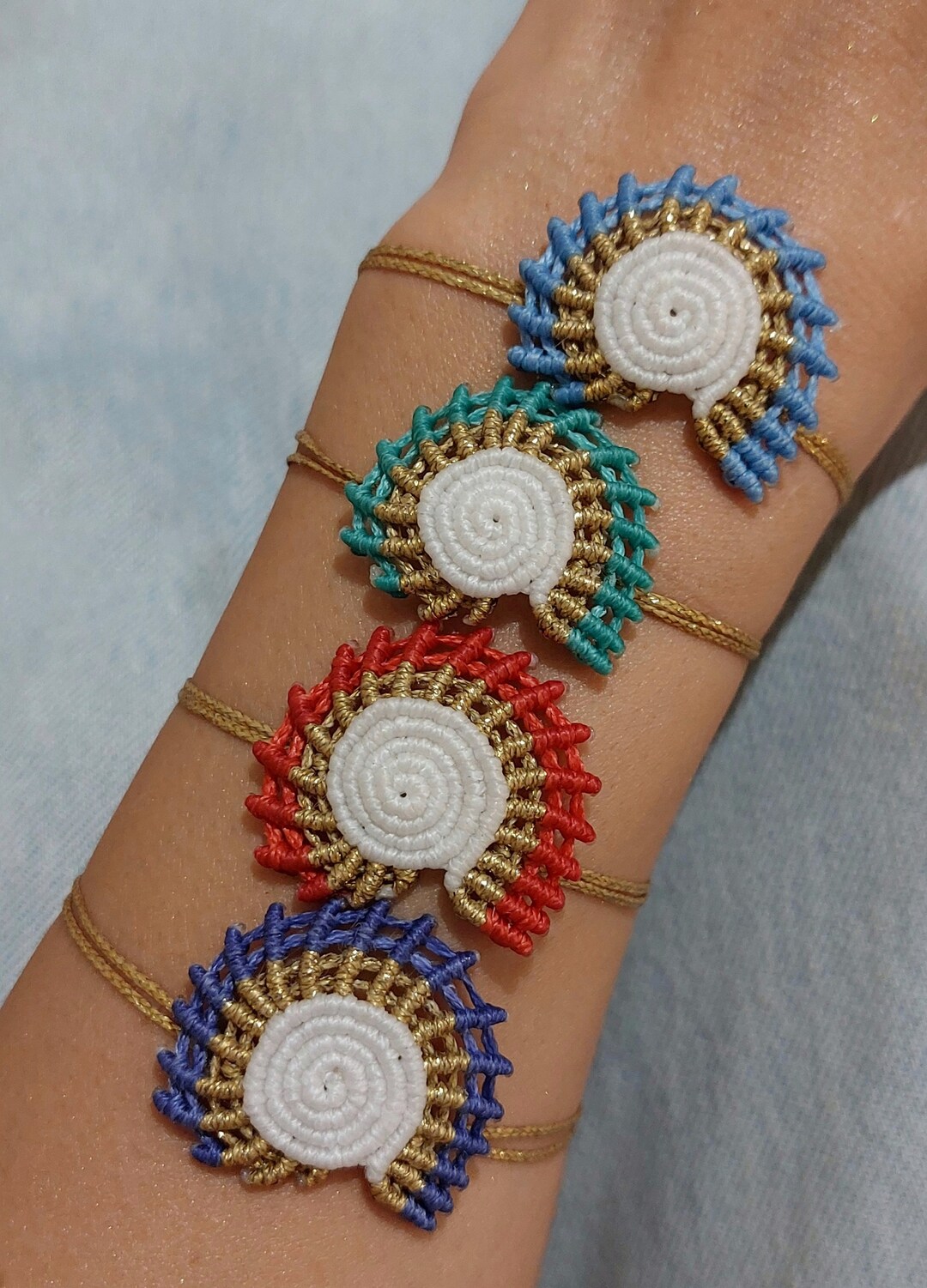 Macrame Seashell Bracelets, Macrame Shell Bracelets, Seashell Macrame ...